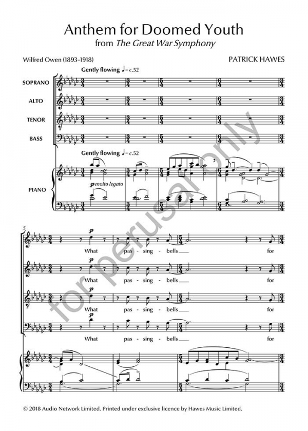 Anthem for Doomed Youth (Vocal Score) - Hawes Music Publishing