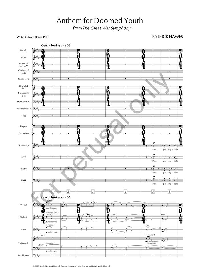 Anthem for Doomed Youth (Full Score) - Hawes Music Publishing